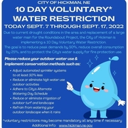 City of Hickman - 10 Day Voluntary Water Restriction